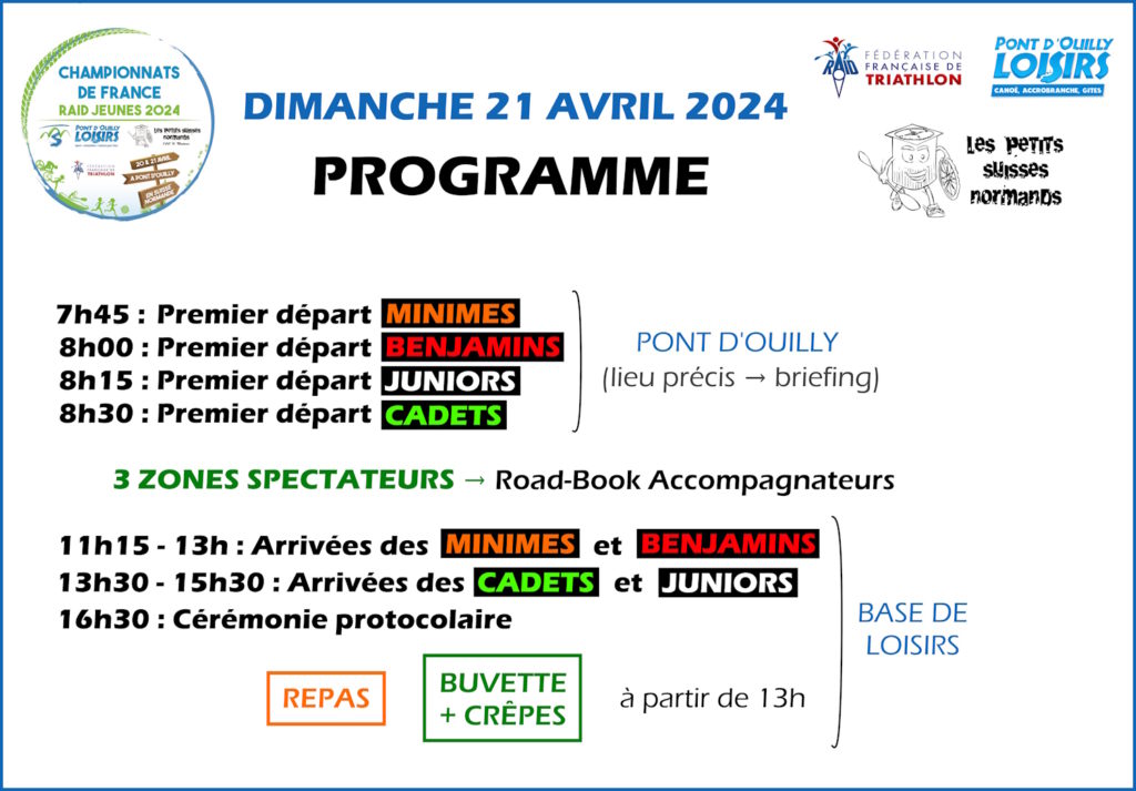 FRANCE RAID JEUNES / Programme